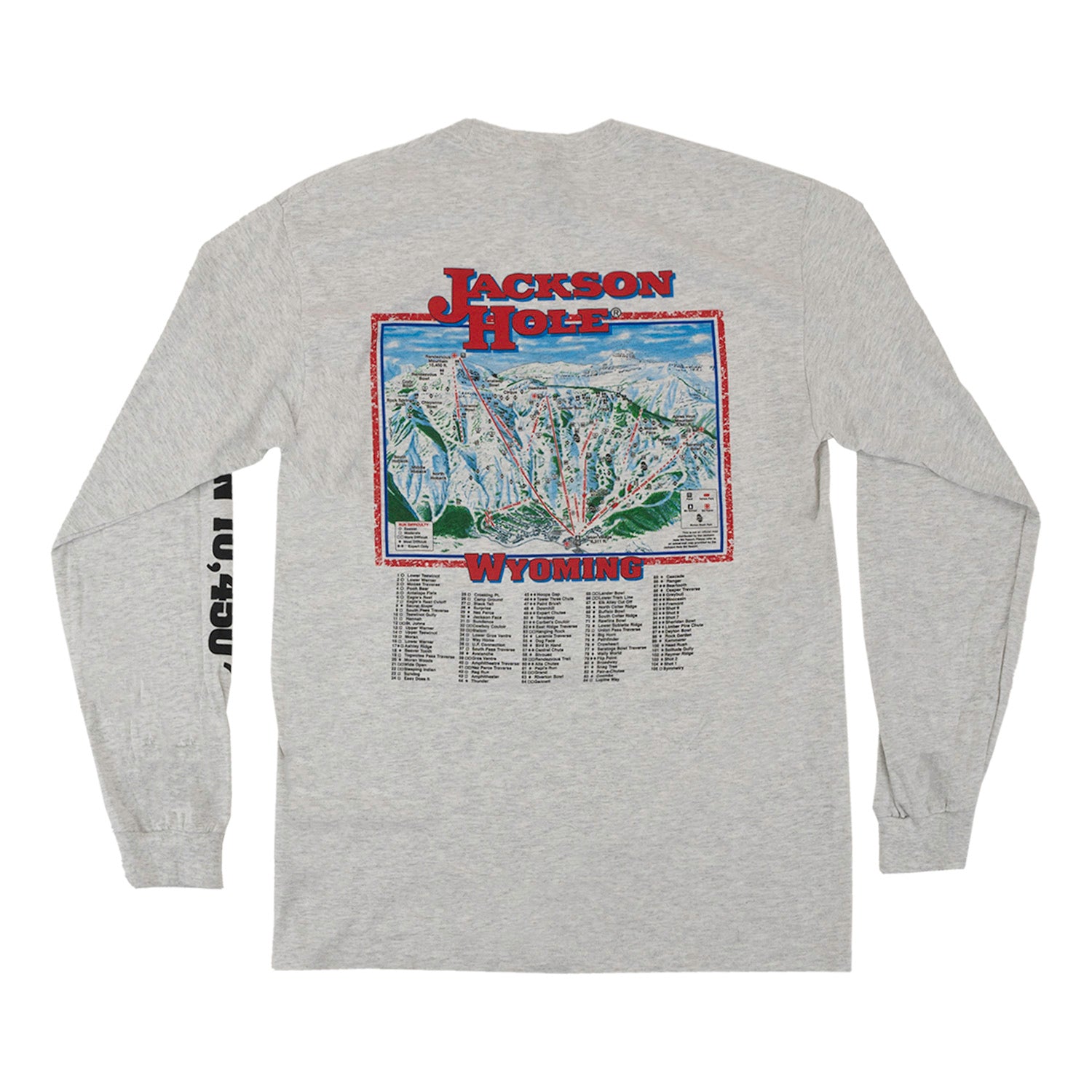 Trail Map Logo Tee Long Sleeve – Jackson Hole Mtn Resort
